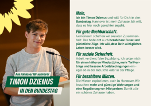 Timon Dzienus – Direktkandidat für den Wahlkreis Hannover-Stadt I ...